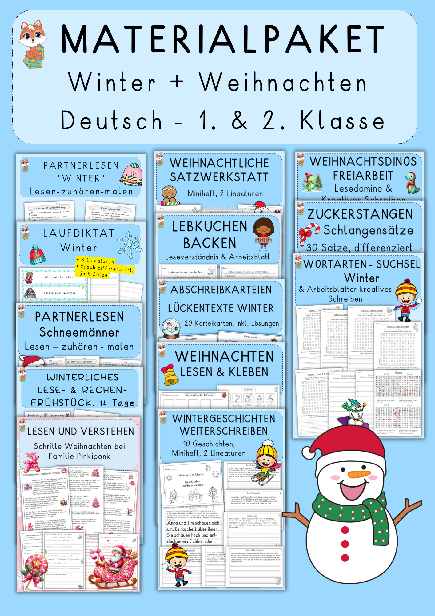 Materialpaket Winter und Weihnachten, Klasse 1 und 2 ...