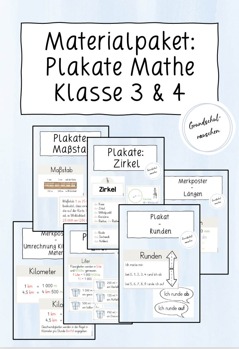 Materialpaket: Plakate für den Matheunterricht in Klasse 3 & 4 ...