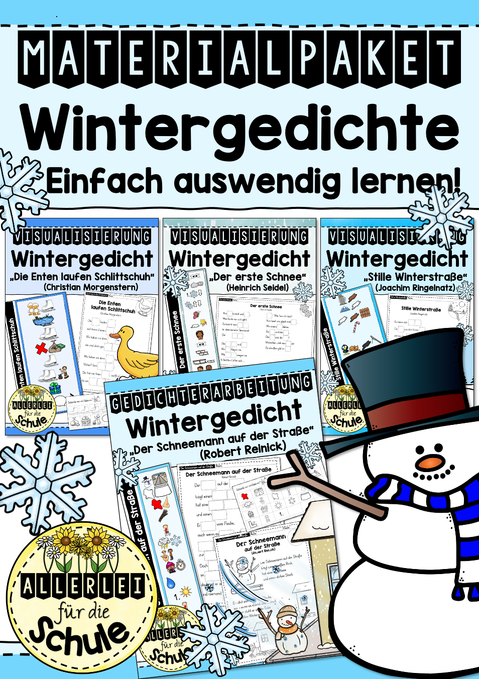 Materialpaket - Wintergedichte einfach auswendig lernen ...