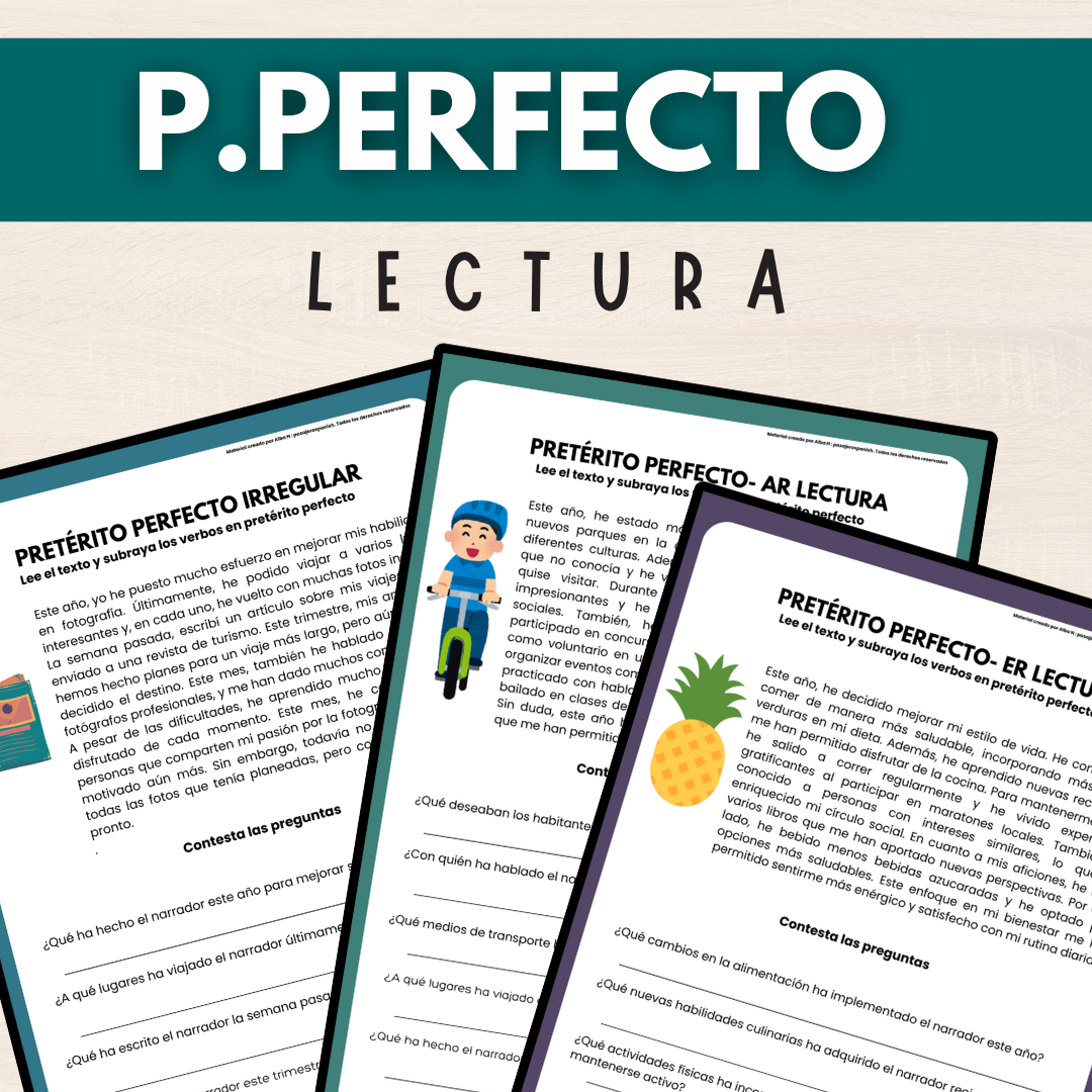 PRETÉRITO PERFECTO EJERCICIO DE LECTURA PRESENT PERFECT SPANISH READING ...