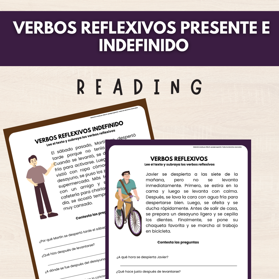 VERBOS REFLEXIVOS: PRESENTE Y PRETÉRITO INDEFINIDO EJERCICIOS DE ...