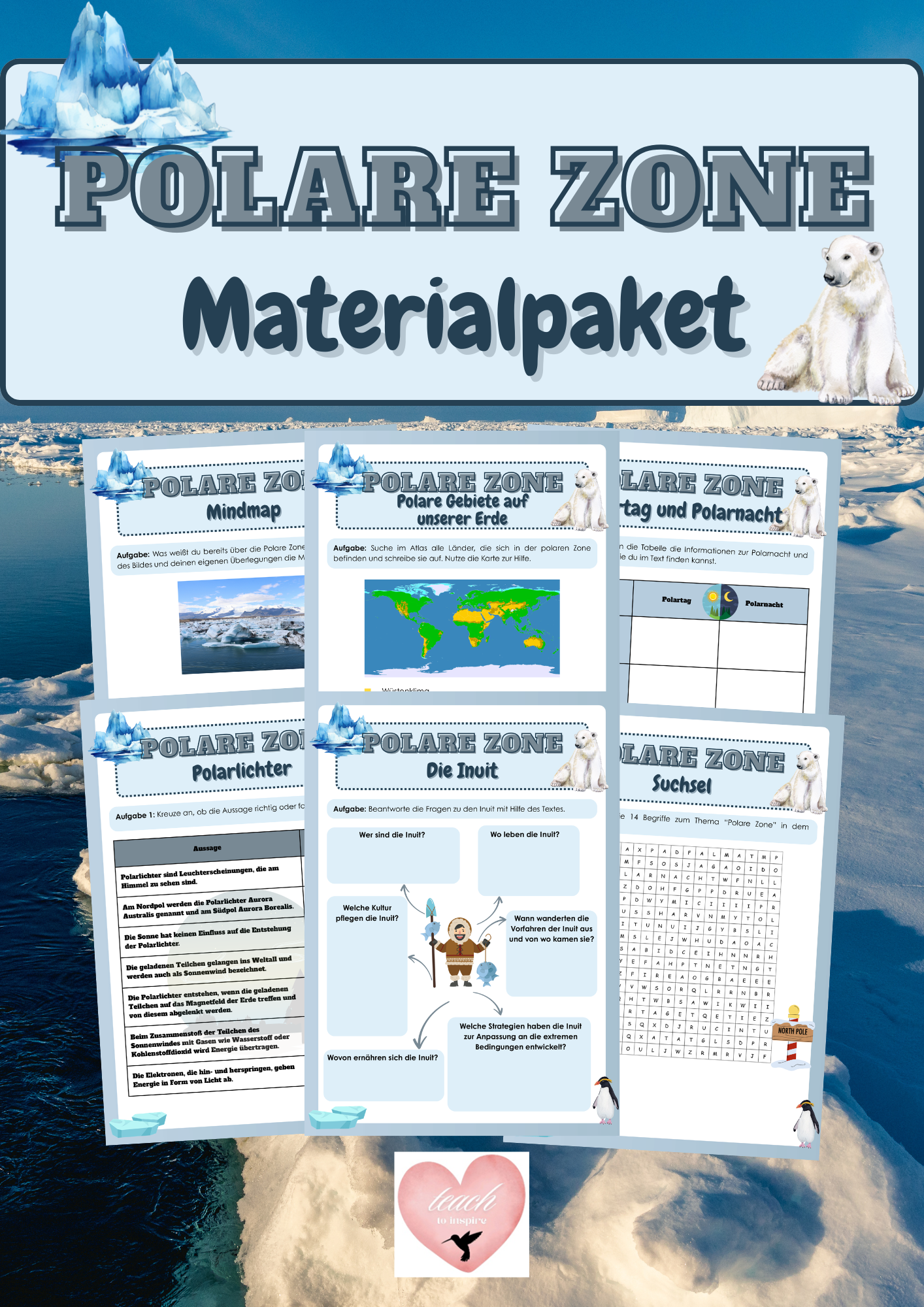 Materialpaket "Polare Zone" – Unterrichtsmaterial im Fach Erdkunde