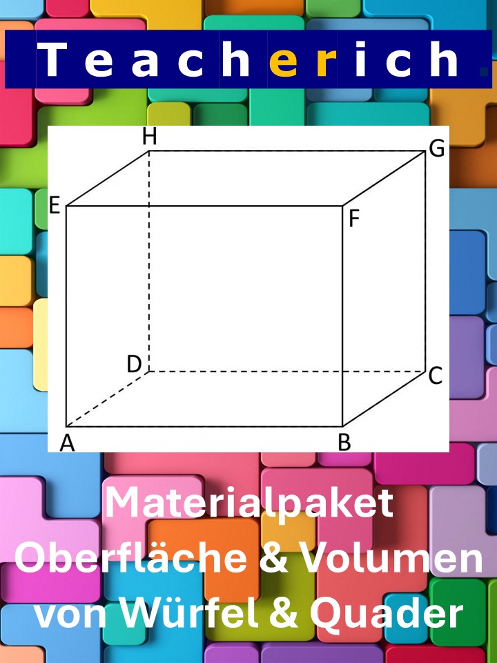 Materialpaket "Oberfläche und Volumen von Würfel und Quader ...
