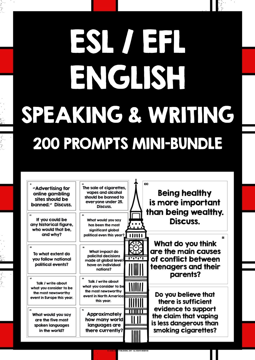 ENGLISH SPEAKING & WRITING PROMPTS CARDS MINI-BUNDLE ...