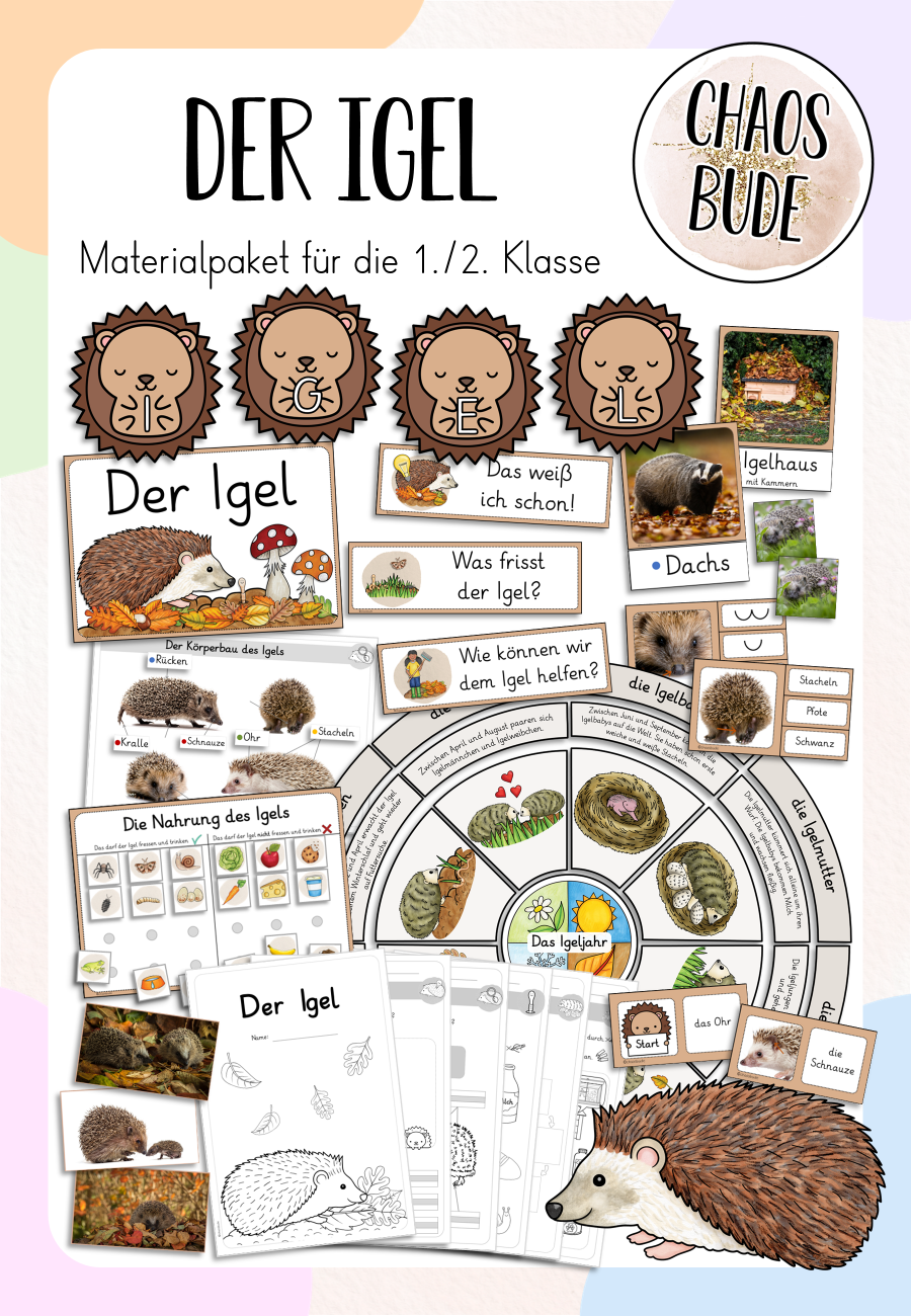 Der Igel - Materialpaket für die 1./2. Klasse – Unterrichtsmaterial in den Fächern ...