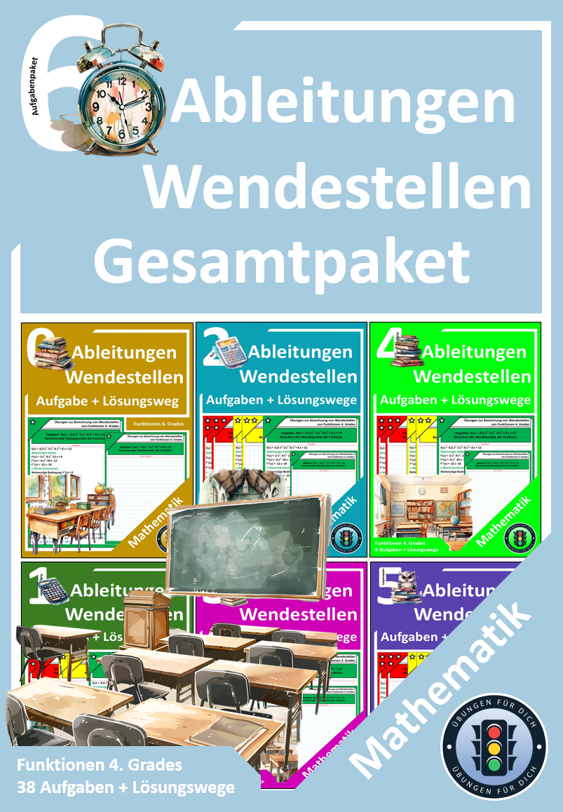 Wendepunkte Fkt. 4. Grades | 38 Aufgaben + Lösungen - KAUFEN – Unterrichtsmaterial im Fach ...
