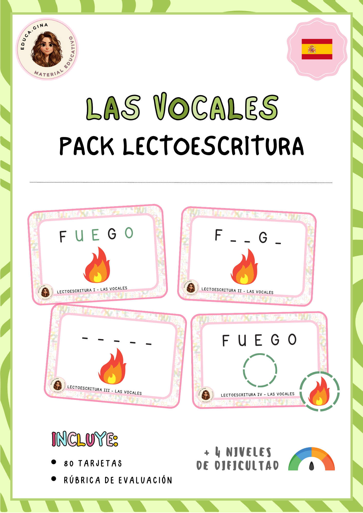 Las vocales - PACK LECTOESCRITURA - material didáctico de las ...
