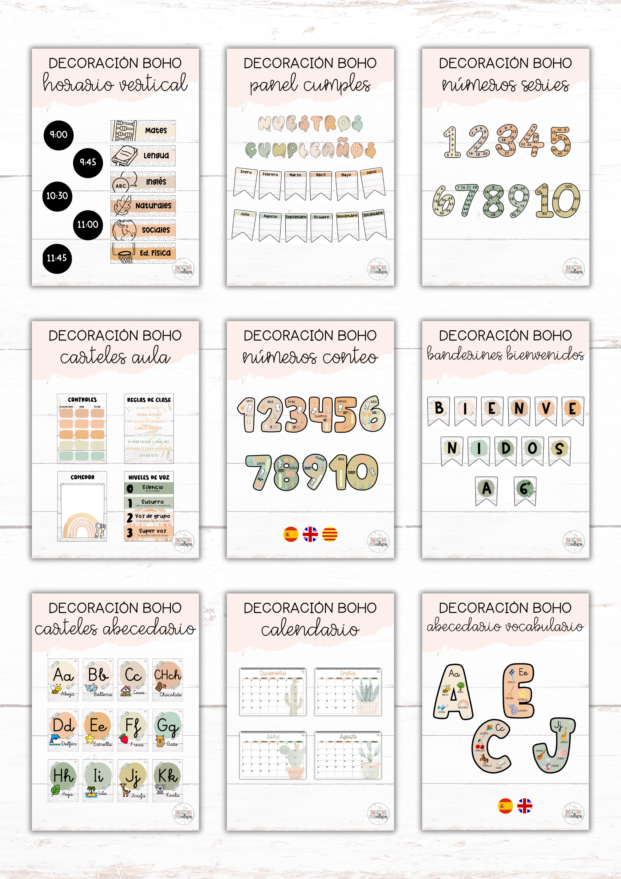 Pack decoración de aula boho - material de la siguiente asignatura ...