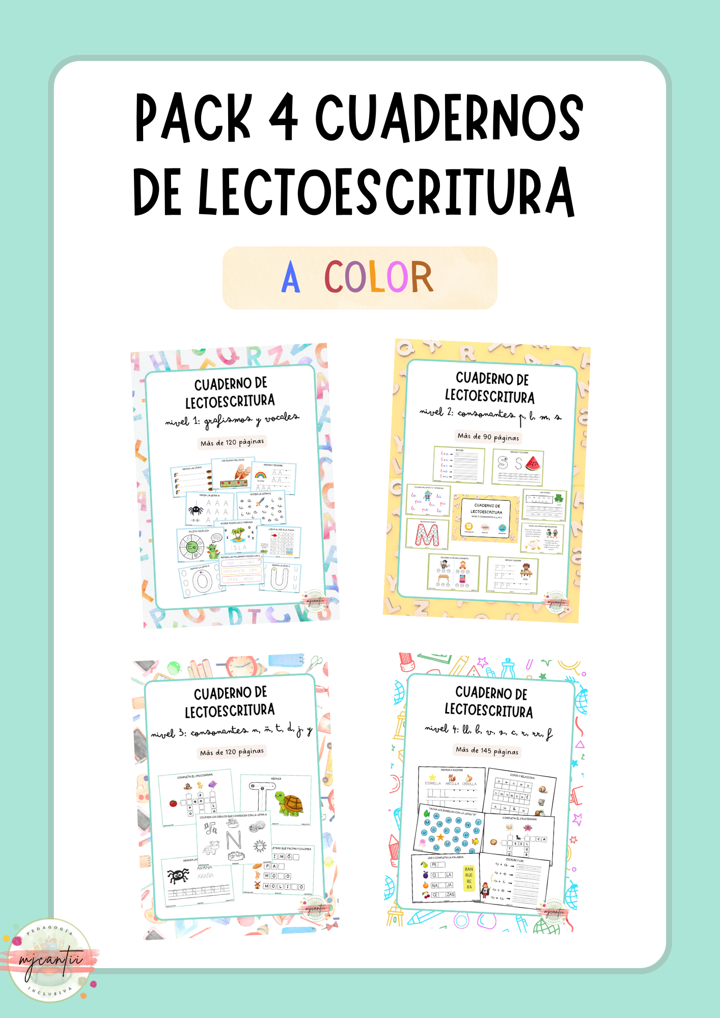 PACK CUADERNOS DE LECTOESCRITURA A COLOR - material de la siguiente ...