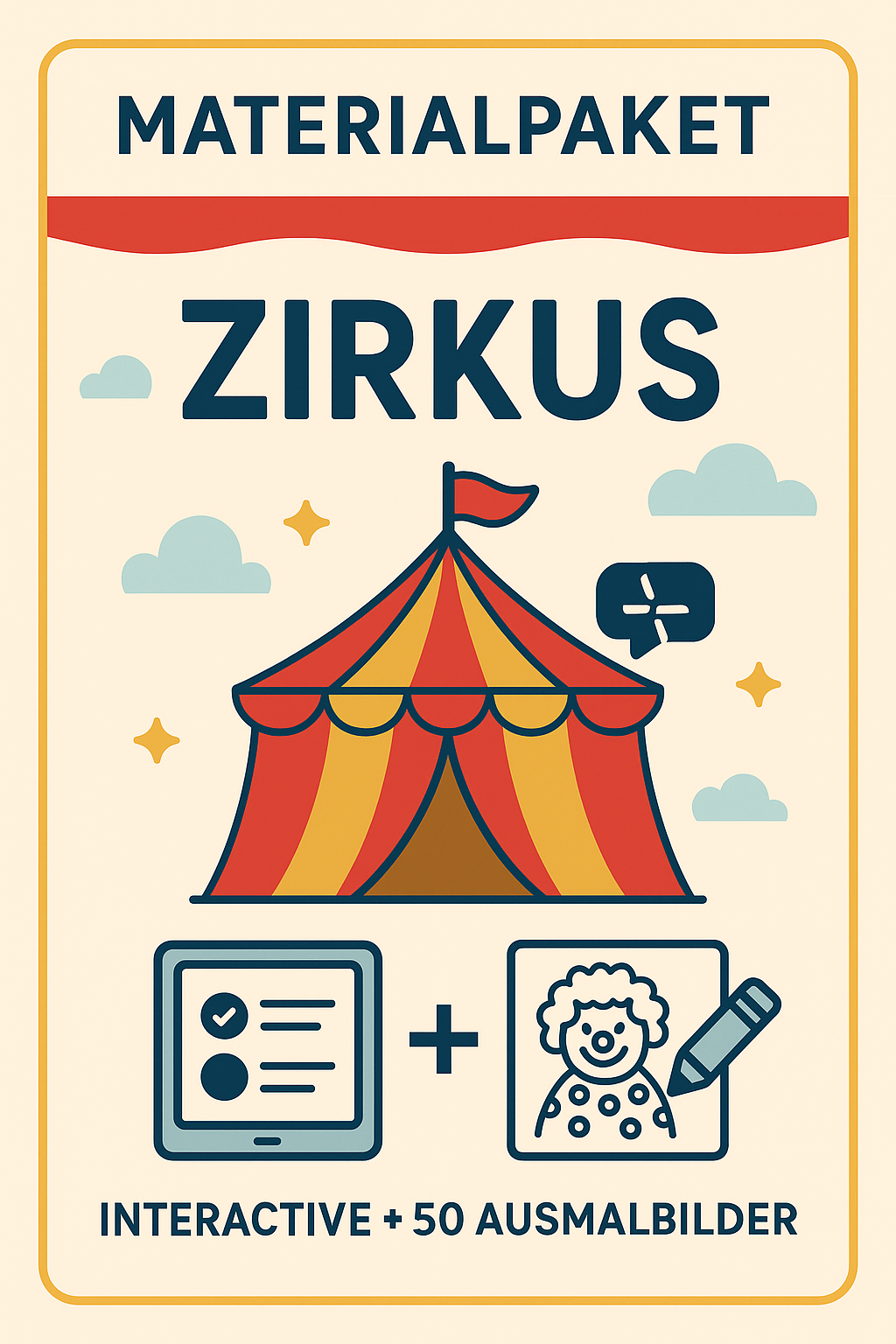 Materialpaket Zirkus – Interactive + 50 Ausmalbilder ...