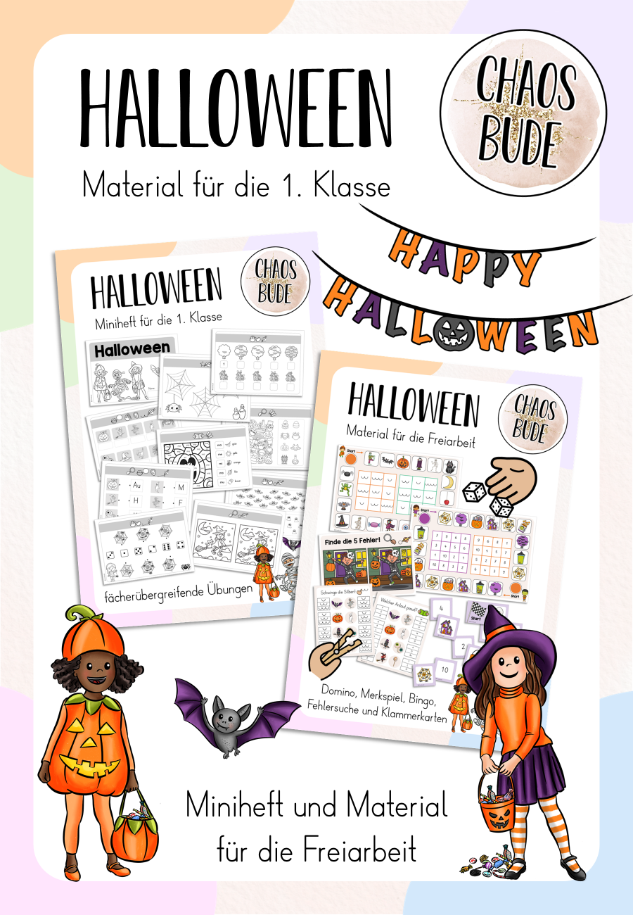 Halloween - Materialpaket für die 1. Klasse – Unterrichtsmaterial in ...