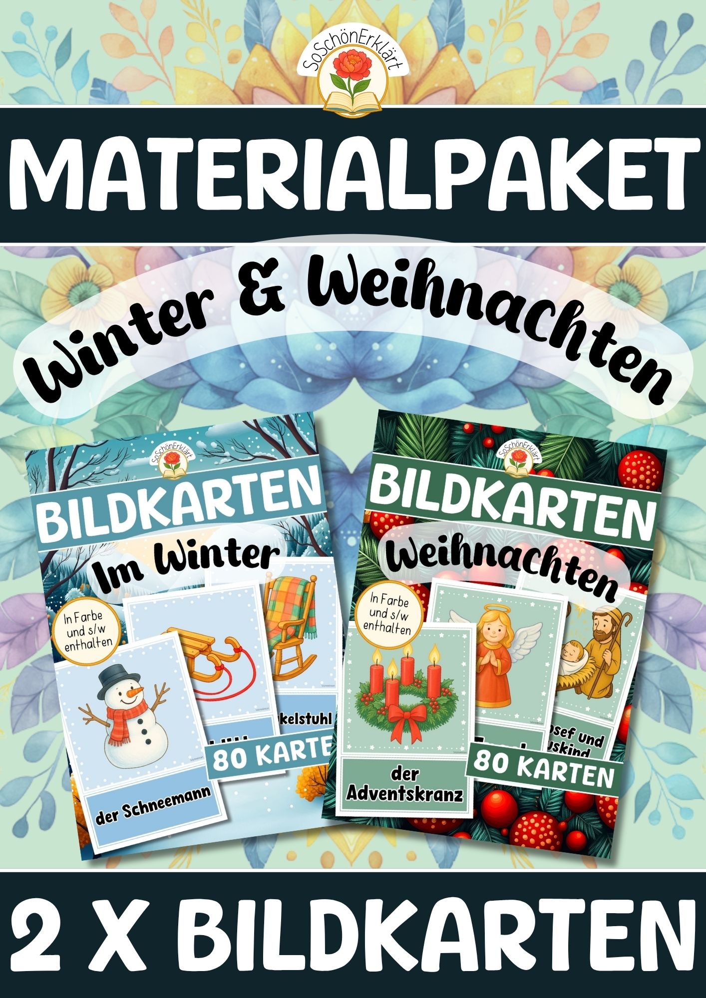 Materialpaket: Bildkarten - Im Winter & Weihnachten (2x Bildkarten ...