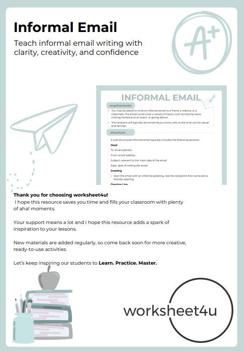 Informal Email Writing Bundle - material de la siguiente asignatura ...