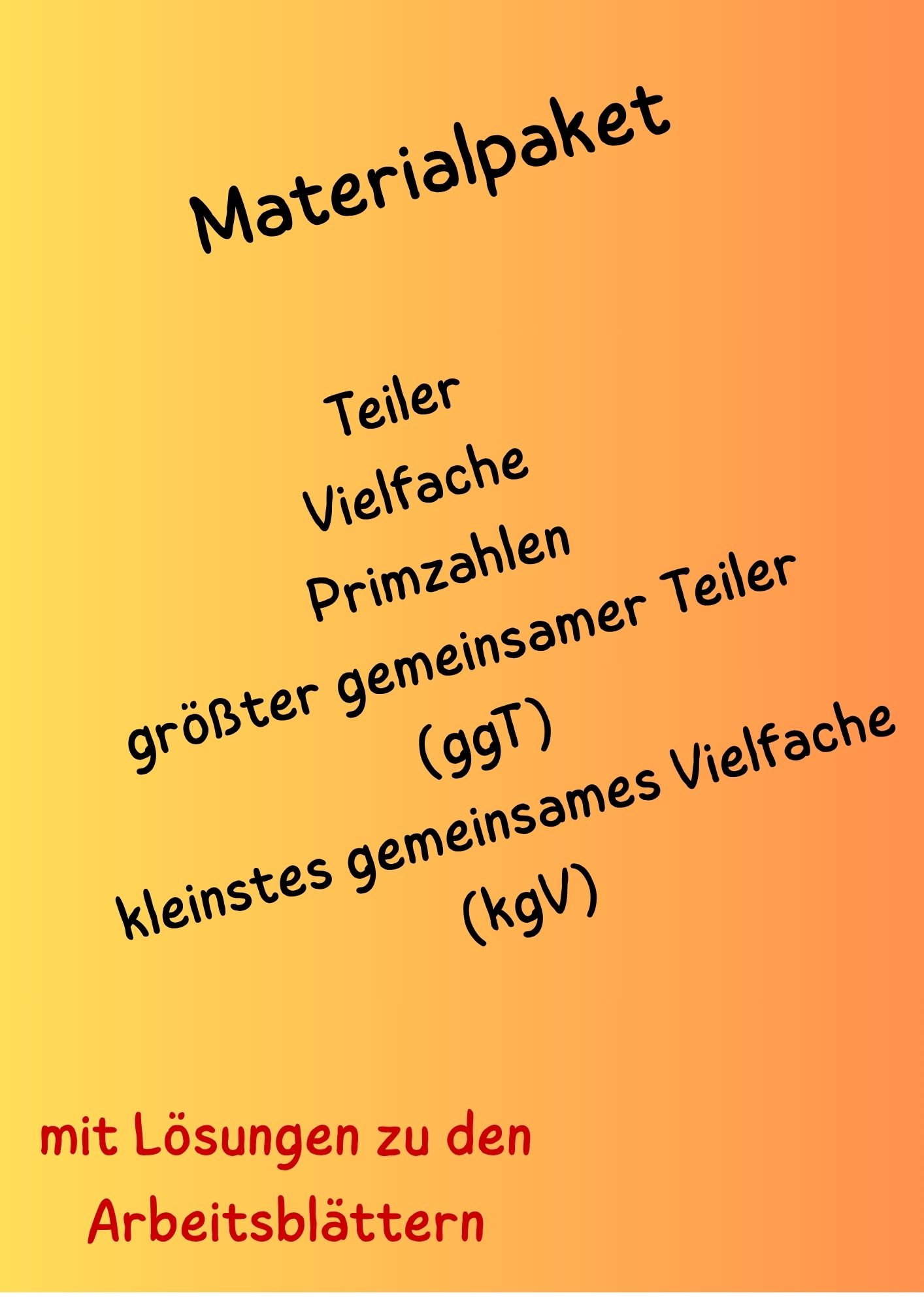 Materialpaket zu: Teiler, Vielfache, Primzahlen, ggT und kgV ...