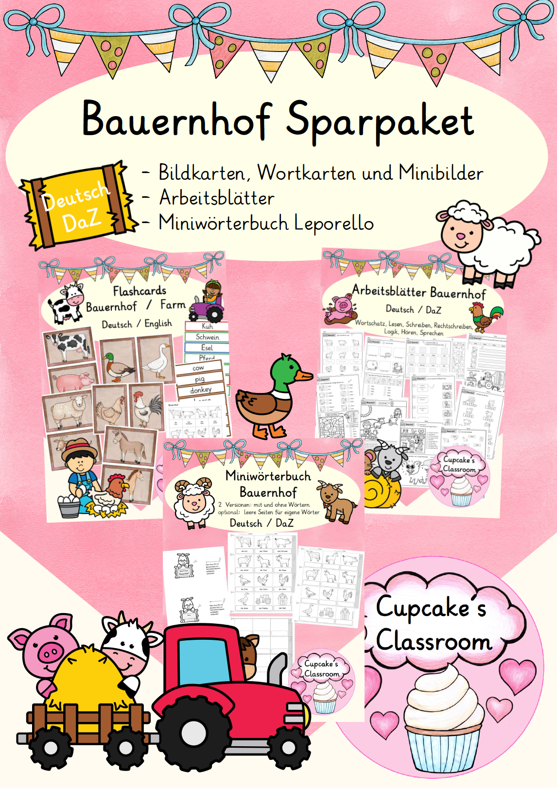 Deutsch/DaZ - Auf dem Bauernhof - Sparpaket - Arbeitsblätter ...