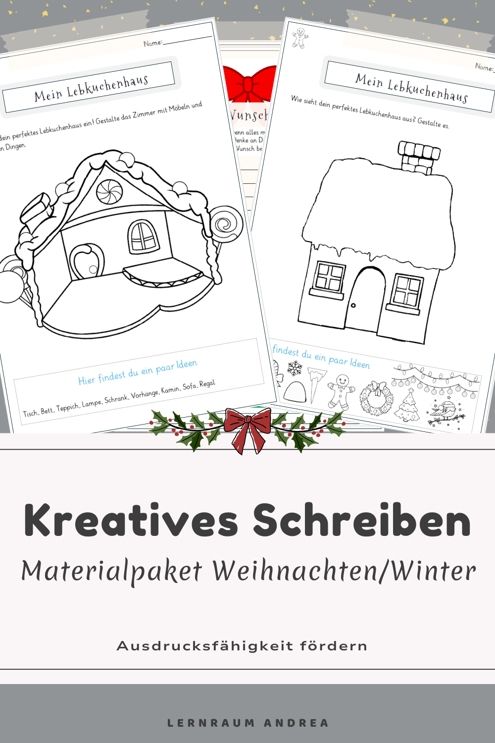 Materialpaket Kreatives Schreiben | Weihnachten & Winter: Lebkuchenhaus ...