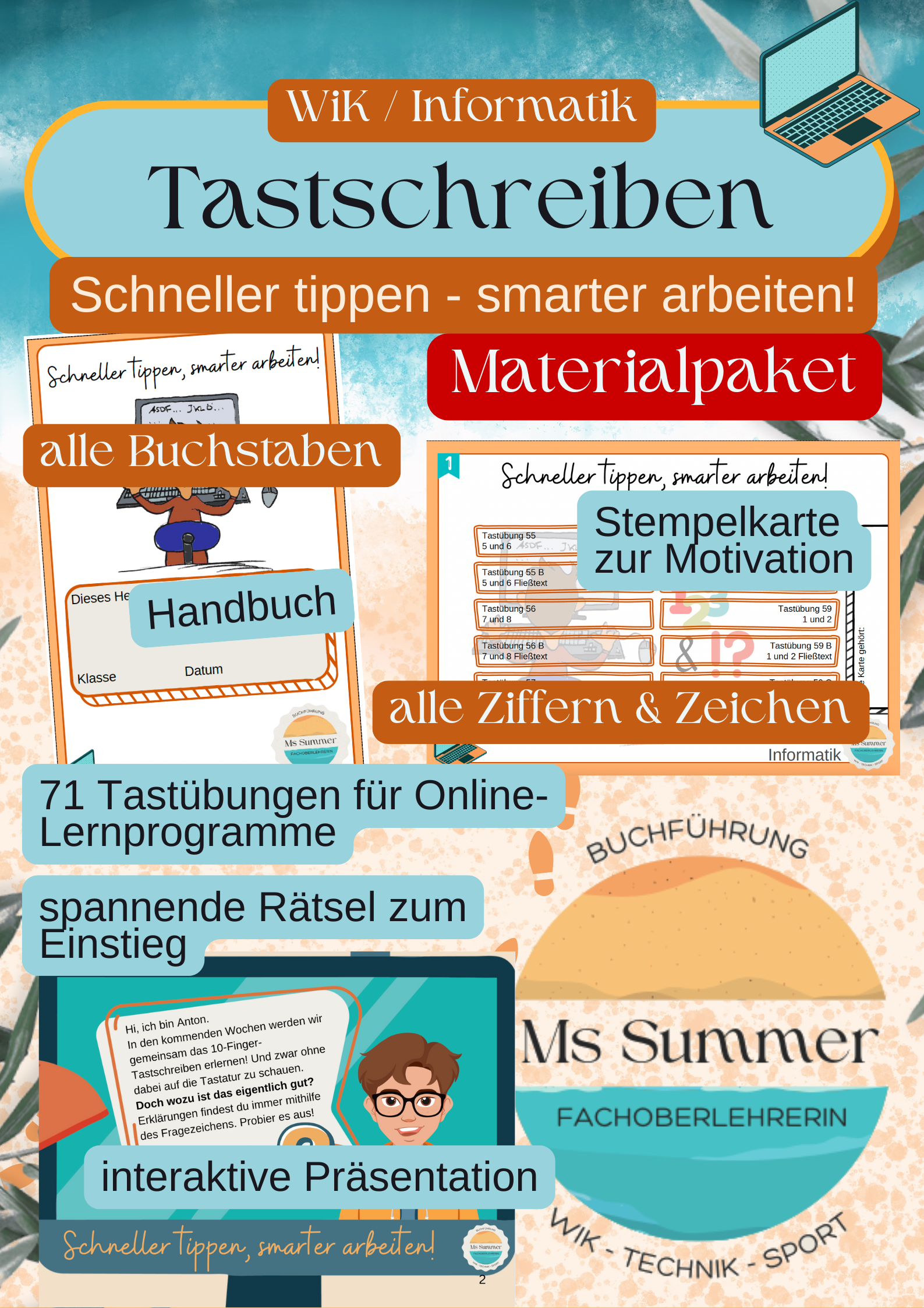 WiK/Info - Materialpaket Tastschreiben, alle Buchstaben + Ziffern ...