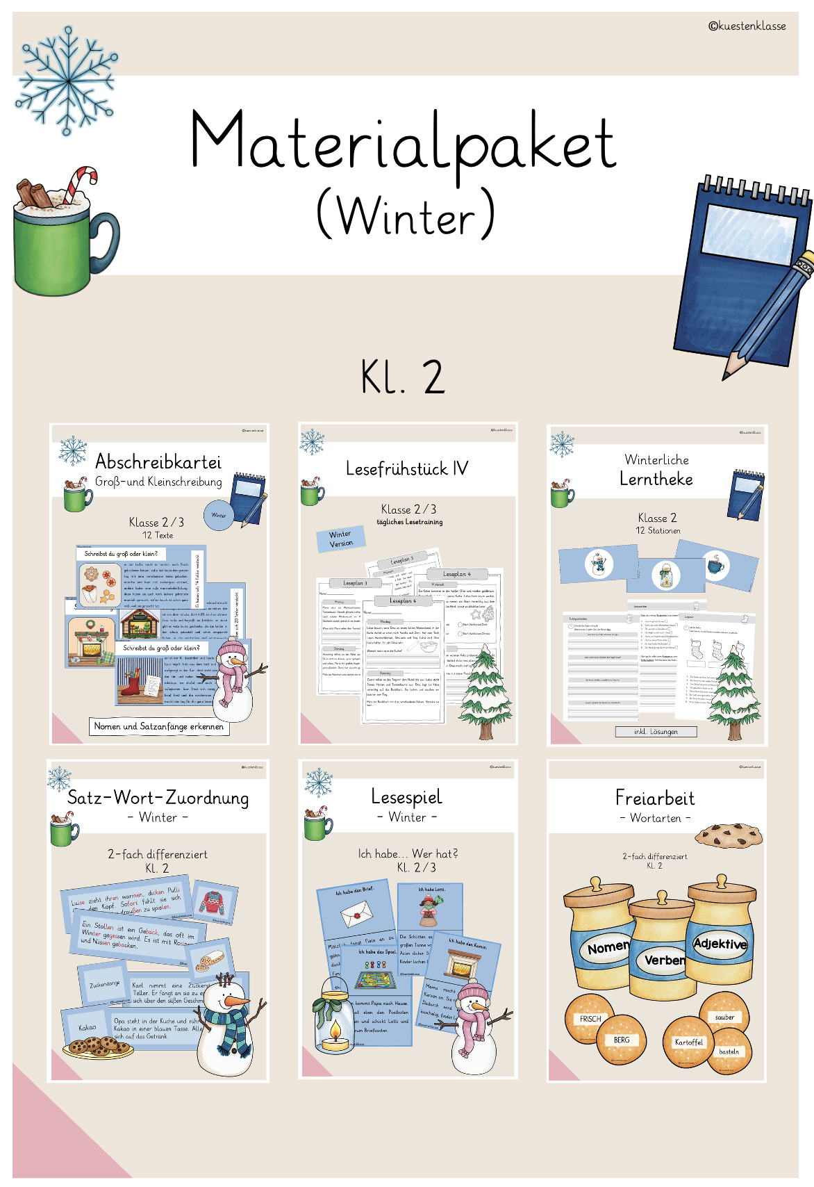 Materialpaket: Deutsch im Winter (Kl.2) – Unterrichtsmaterial im Fach ...