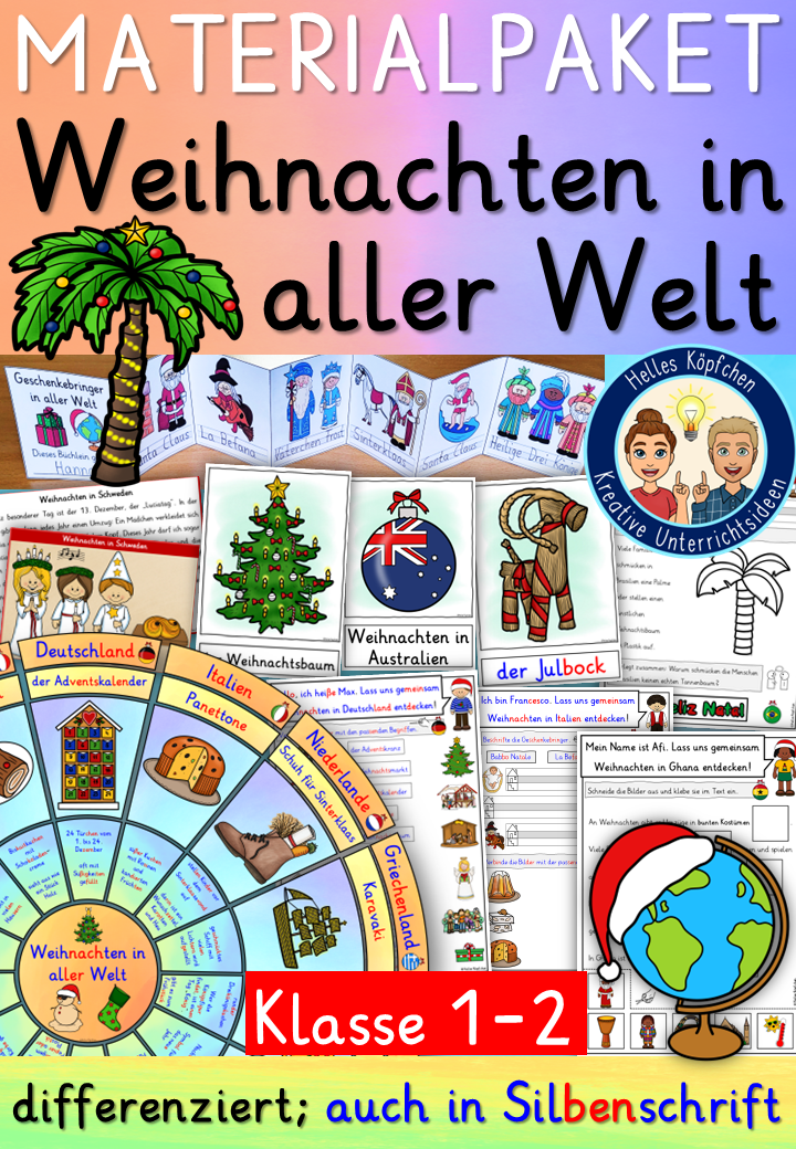 Weihnachten in aller Welt Klasse 1 und 2 MATERIALPAKET (Weihnachten in ...