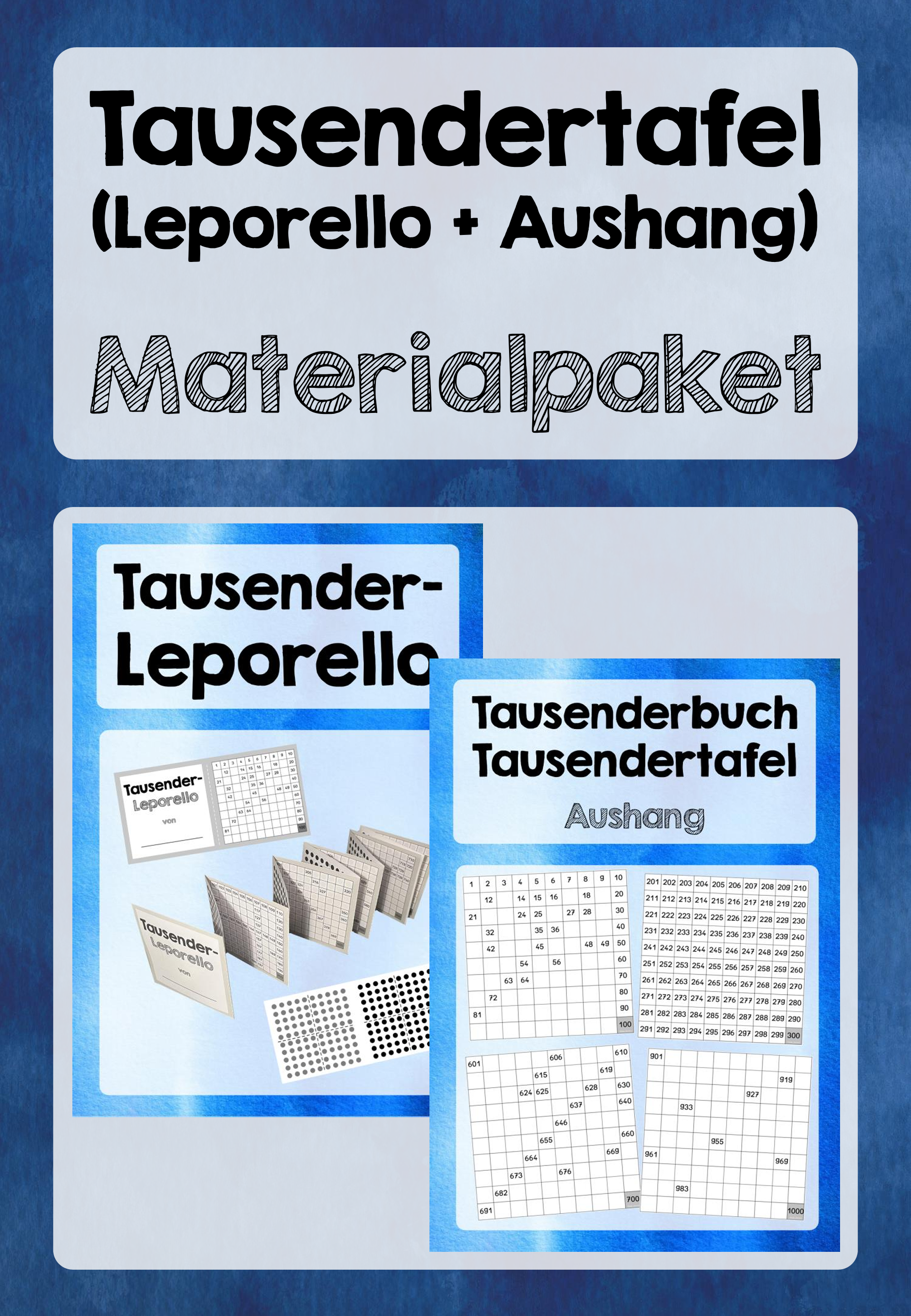 Tausendertafel - Materialpaket – Unterrichtsmaterial im Fach Mathematik
