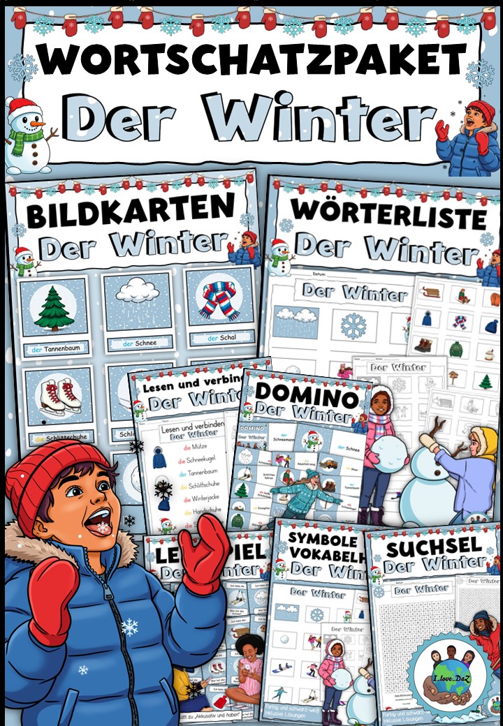 Wortschatzpaket "Der Winter" DaZ / DaF / Deutsch – Unterrichtsmaterial ...