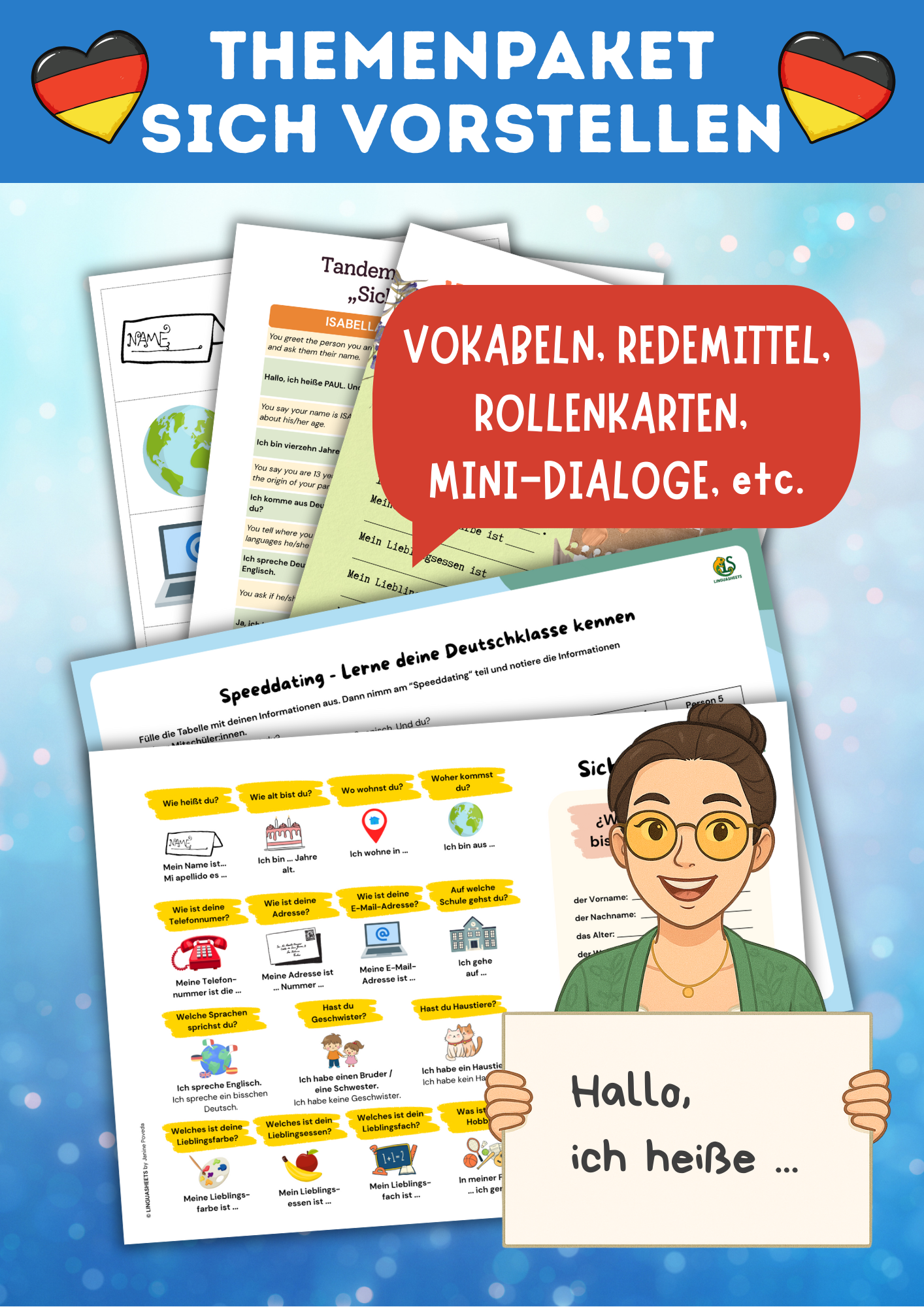 DAF/DAZ Themenpaket Sich vorstellen und kennenlernen ...