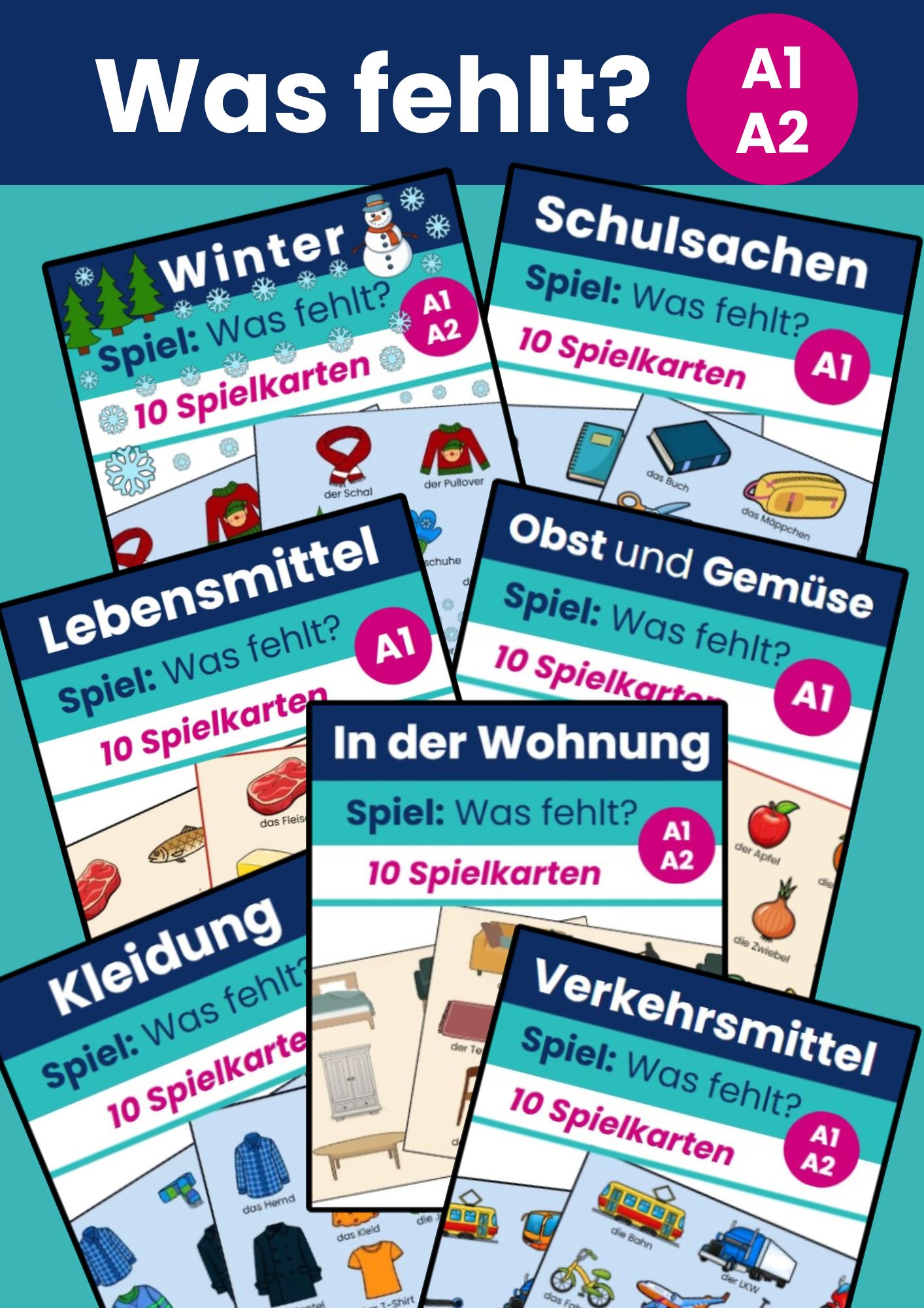 Was fehlt? | DaF DaZ | A1 A2 | 7 Spiele – Unterrichtsmaterial im Fach ...