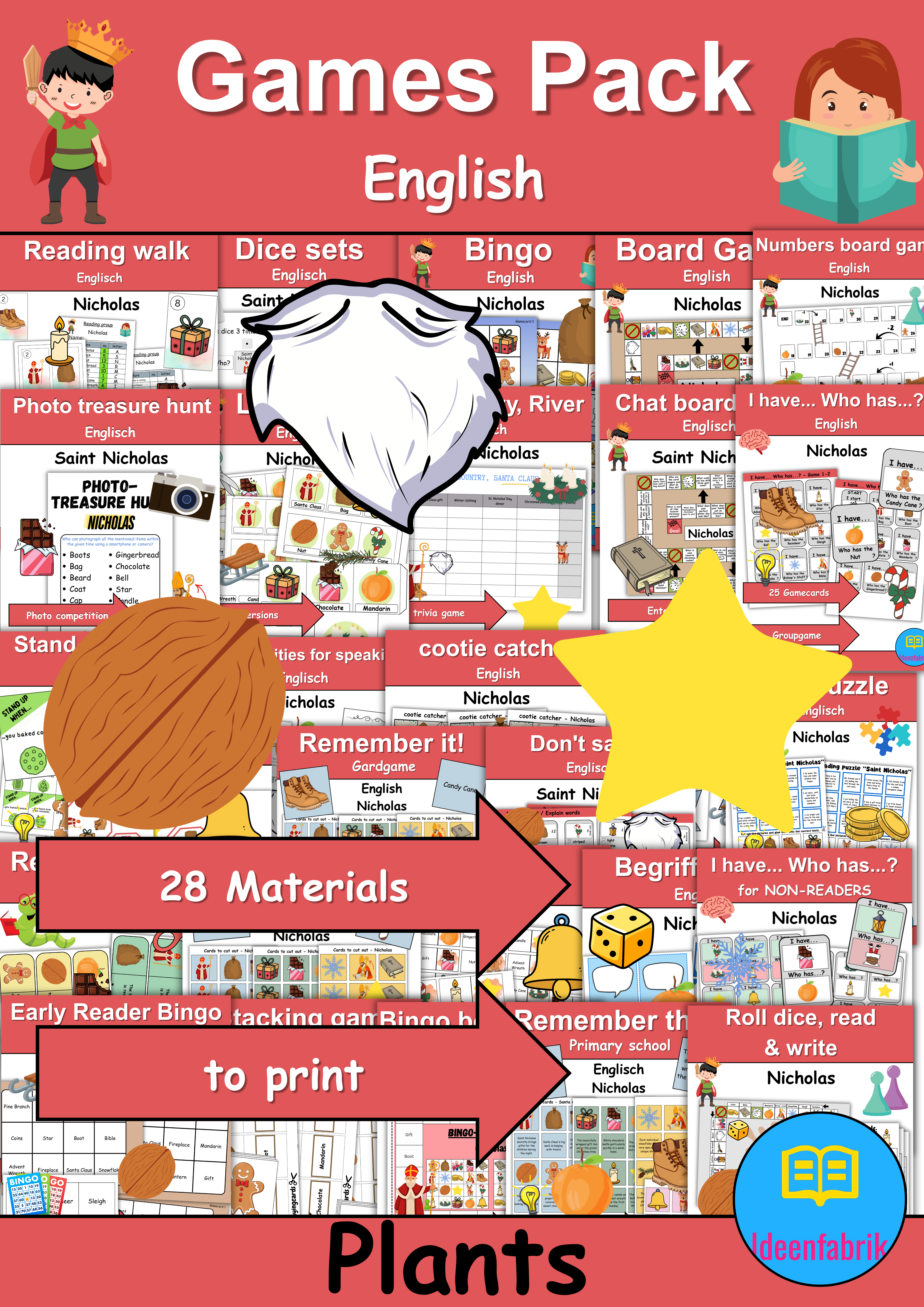 Materialpaket - Spiele / Games - Nikolaus / Nicholas - Englisch ...