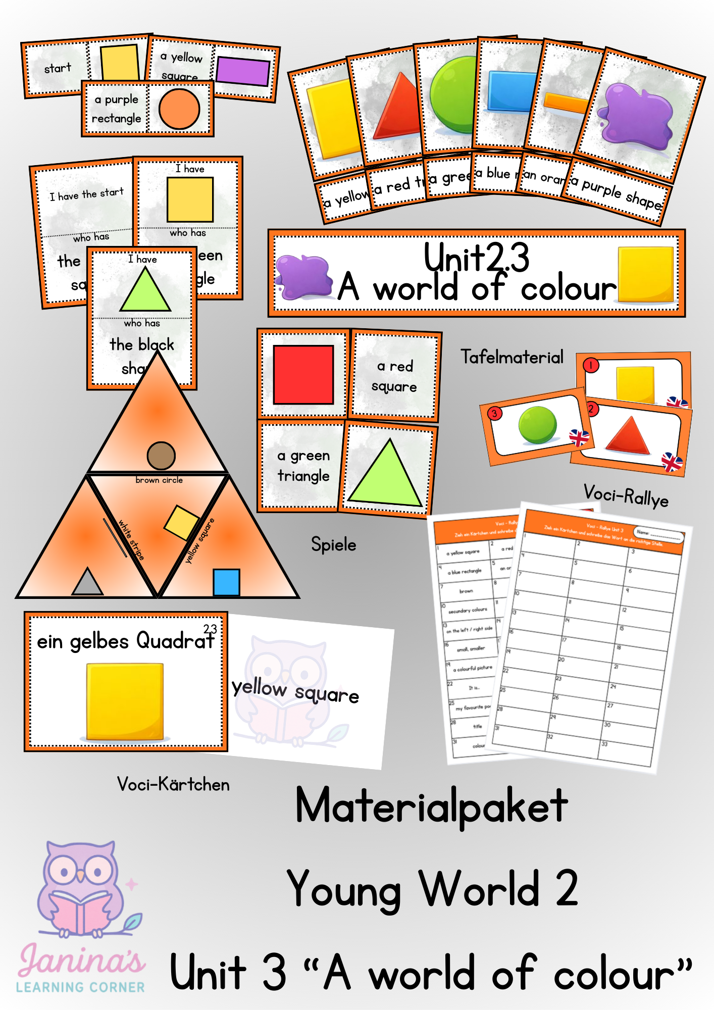 Materialpaket - Young World 2 - Unit 3 "A world of colour ...