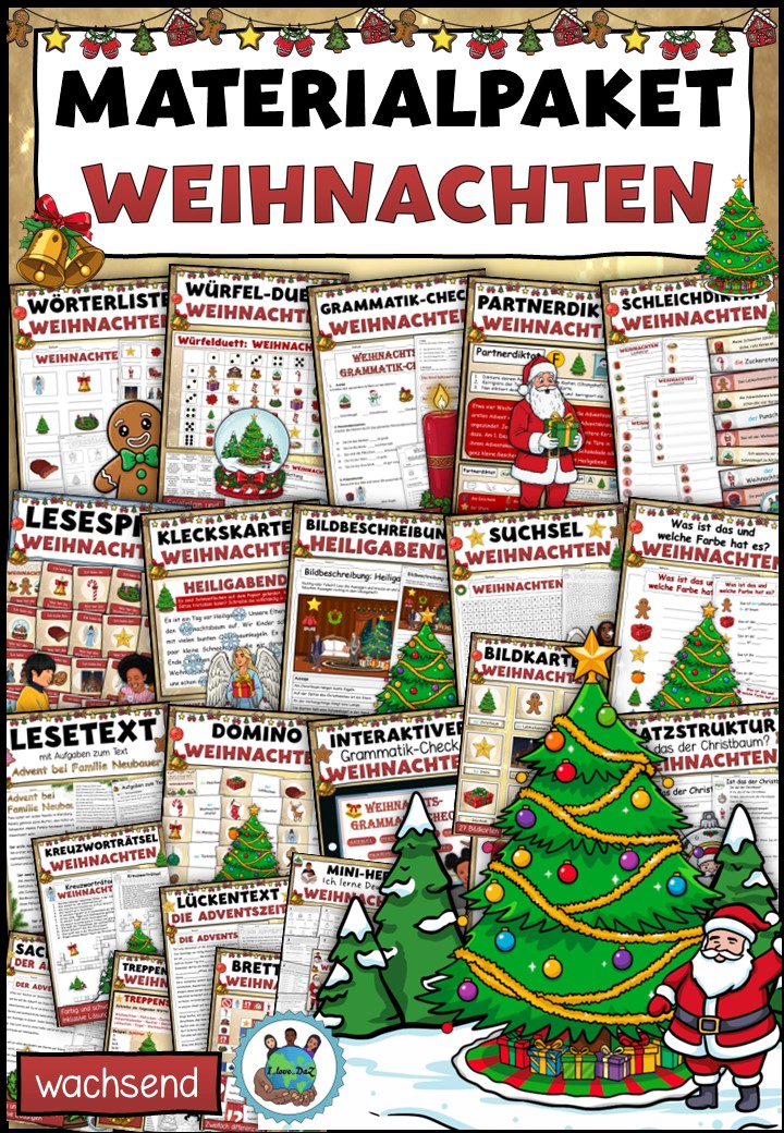 Materialpaket "Advent und Weihnachten" DaZ / DaF / Deutsch ...