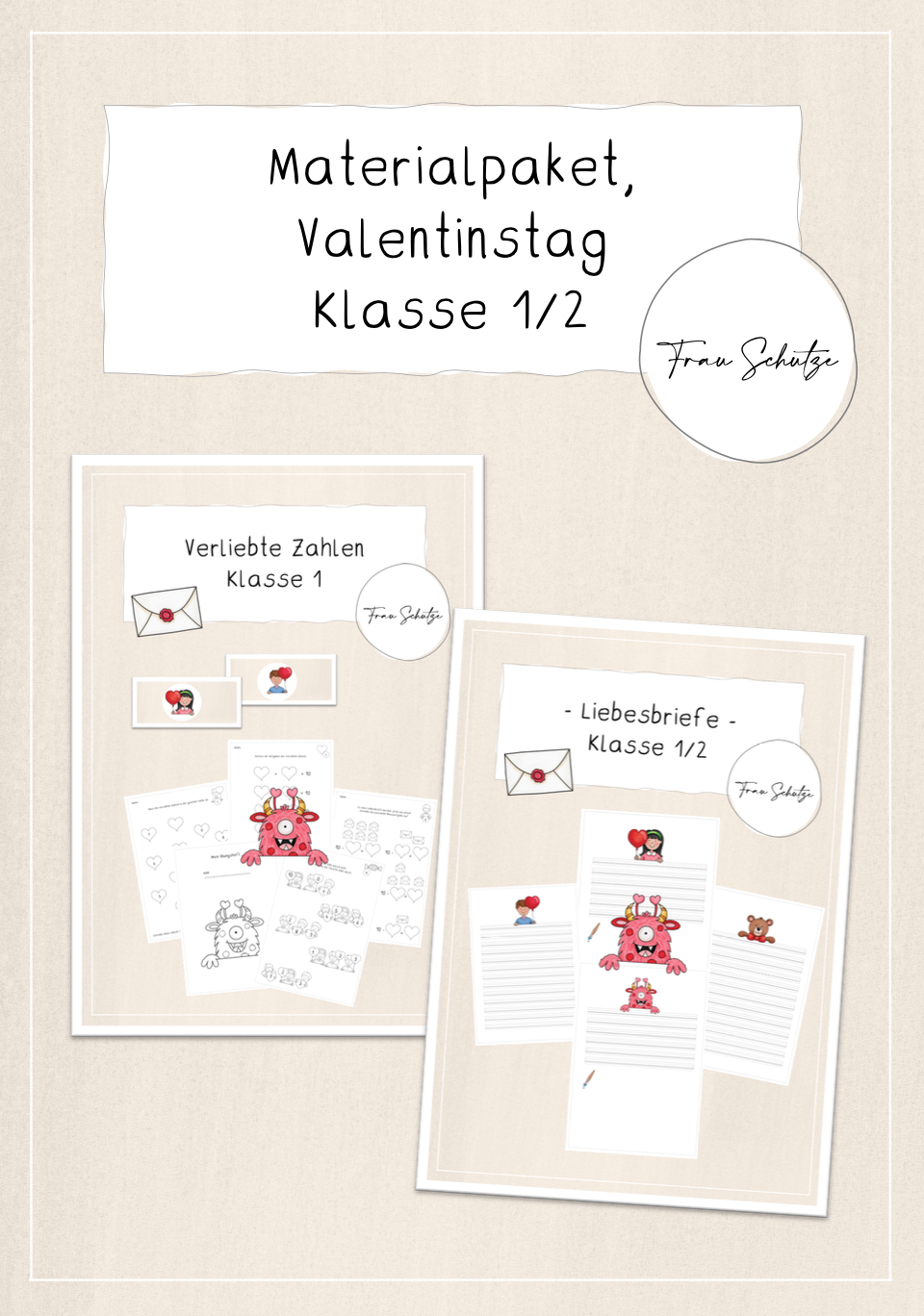 Materialpaket, Valentinstag, 1./2. Klasse – Unterrichtsmaterial in den ...