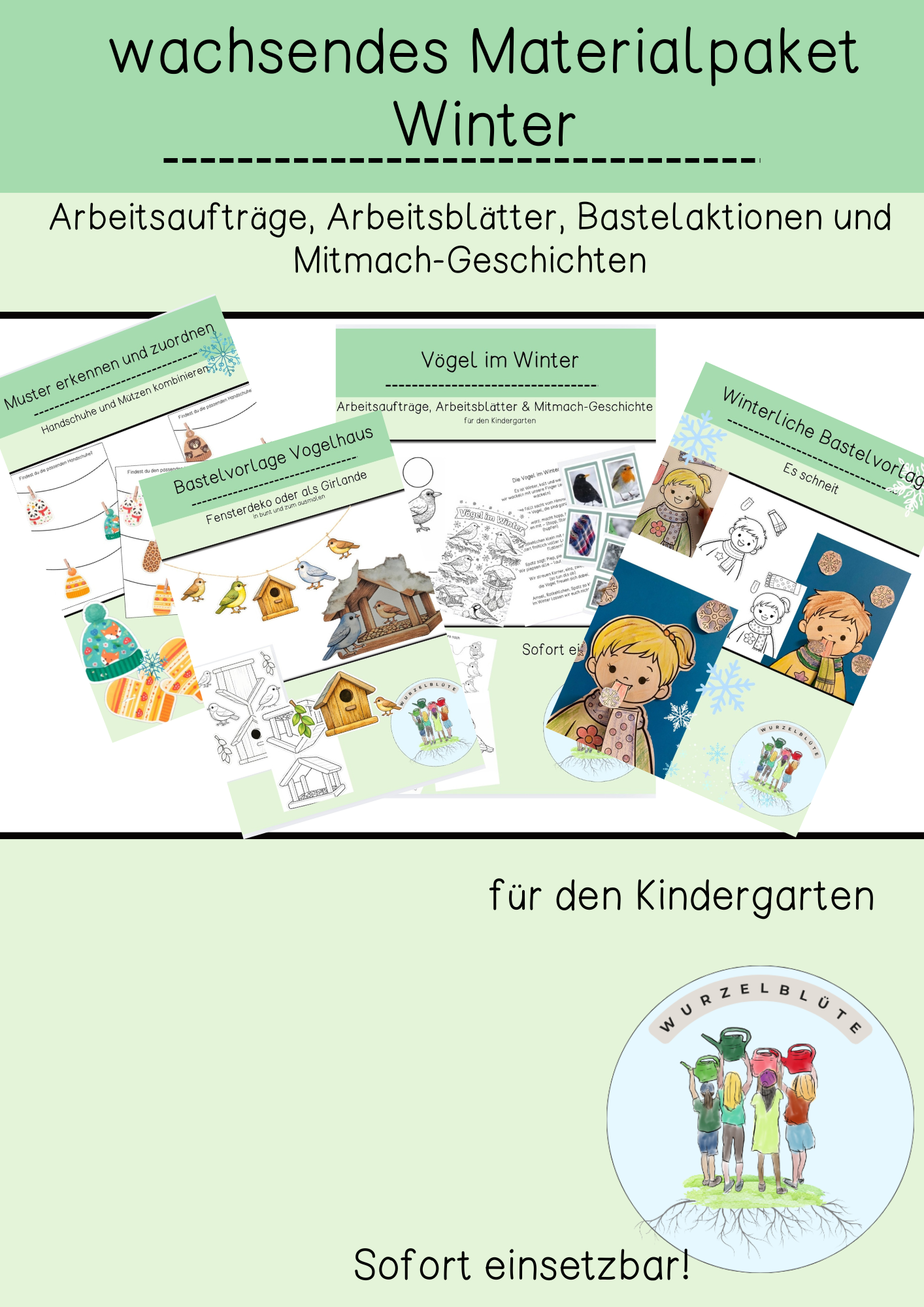 Materialpaket Winter / Kindergarten / Vorschule – Unterrichtsmaterial ...