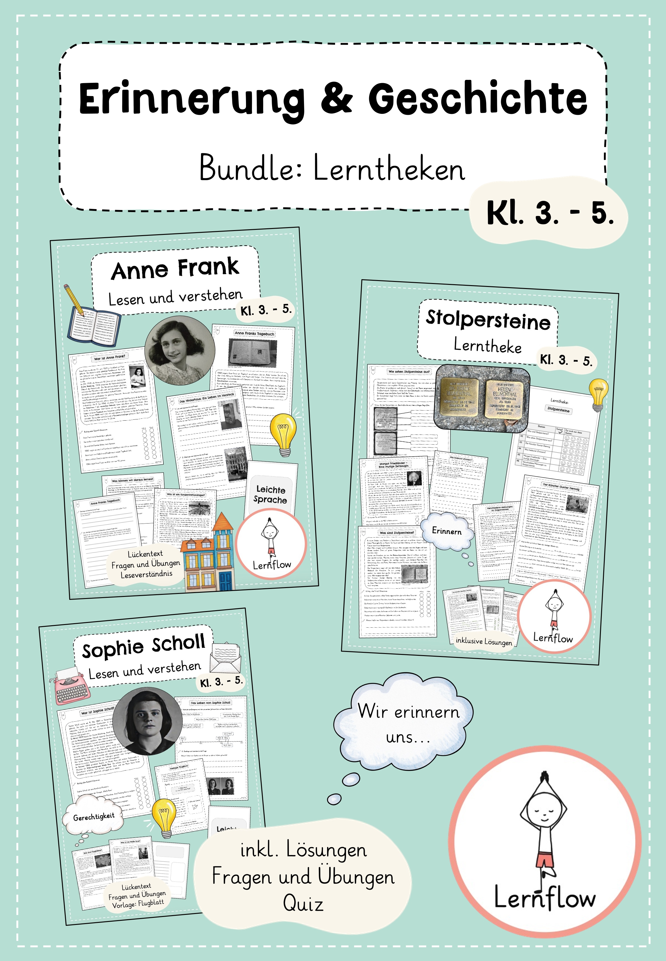 Erinnerungskultur: Anne Frank, Sophie Scholl, Stolpersteine | Bundle ...