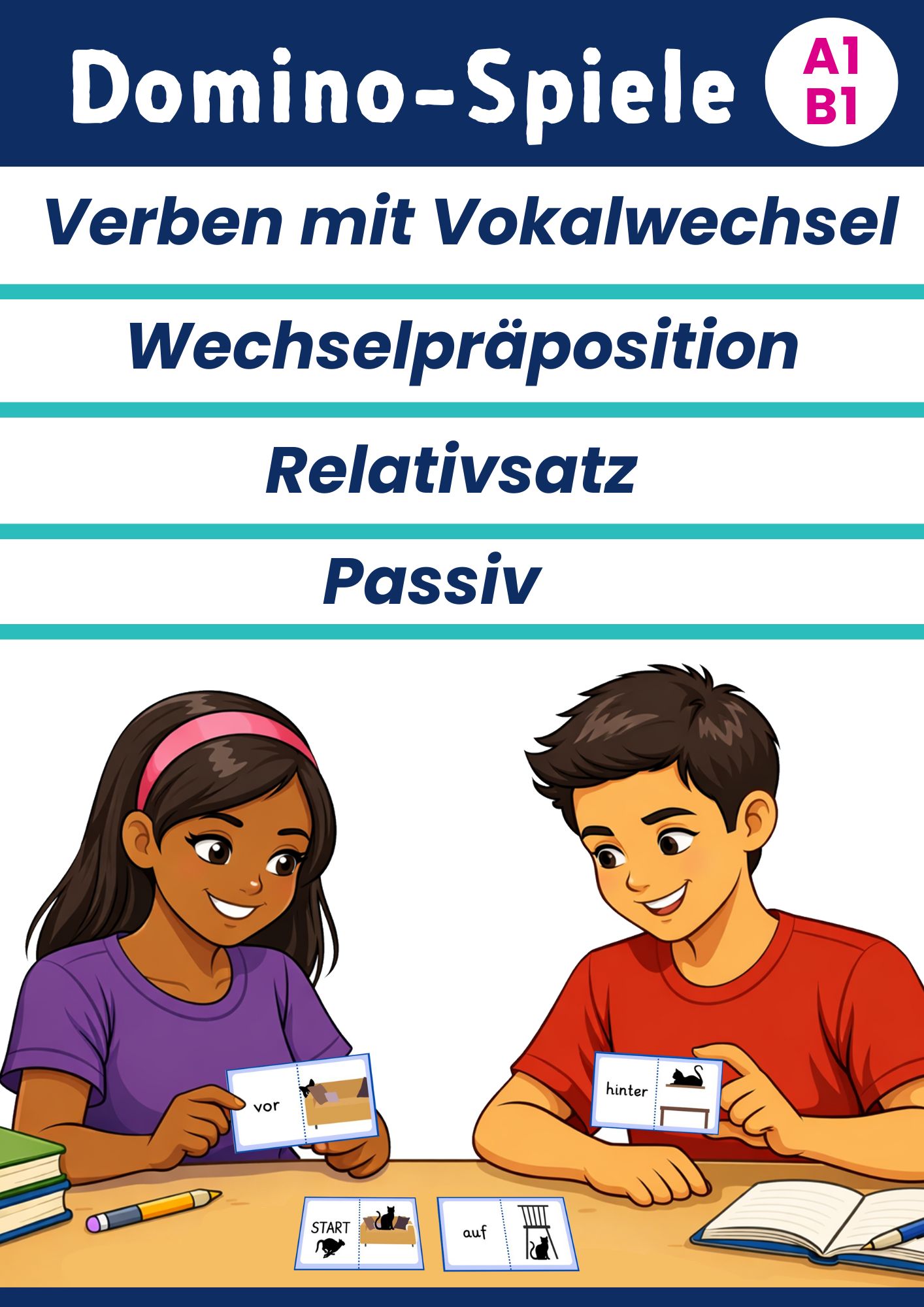 Grammatik-Spiele | Domino-Spiele | DaF DaZ | A1-B1 ...