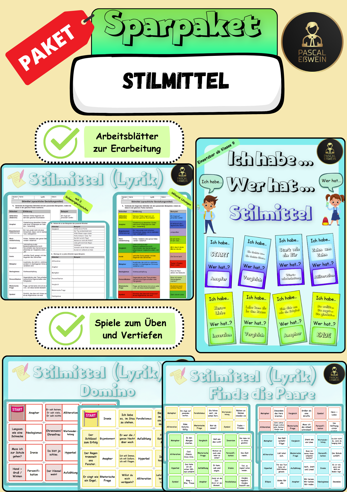 Sparpaket - Stilmittel – Unterrichtsmaterial im Fach Deutsch