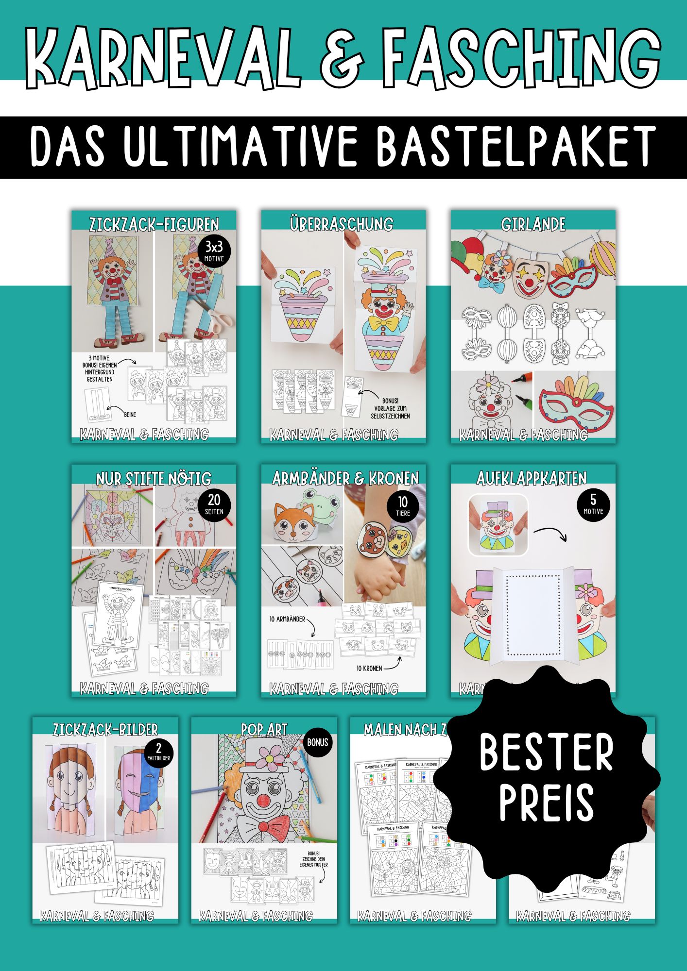 Karneval & Fasching basteln – Das ultimative Bastelpaket ...