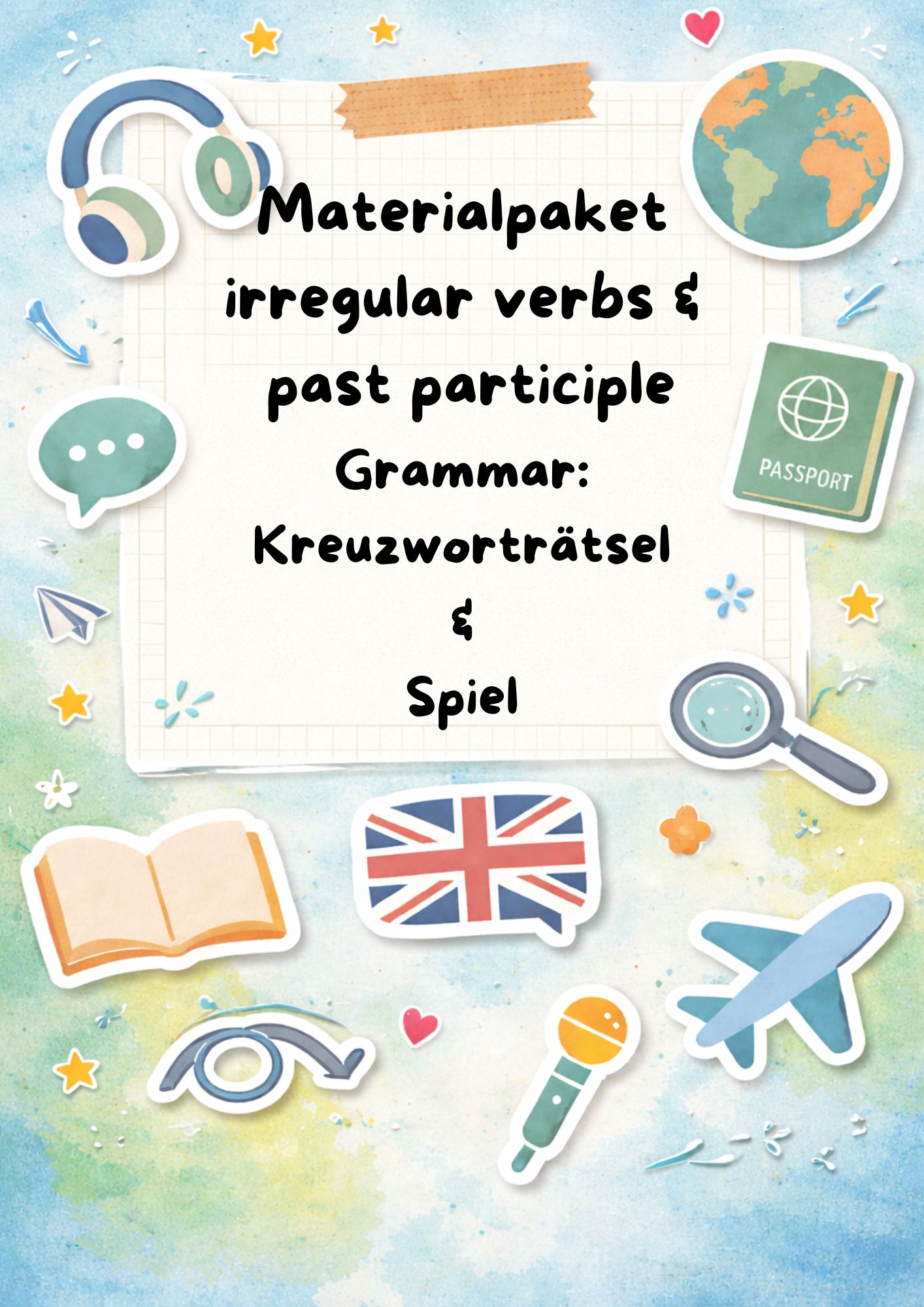 Materialpaket (irregular verbs & past participle) Kreuzworträtsel ...
