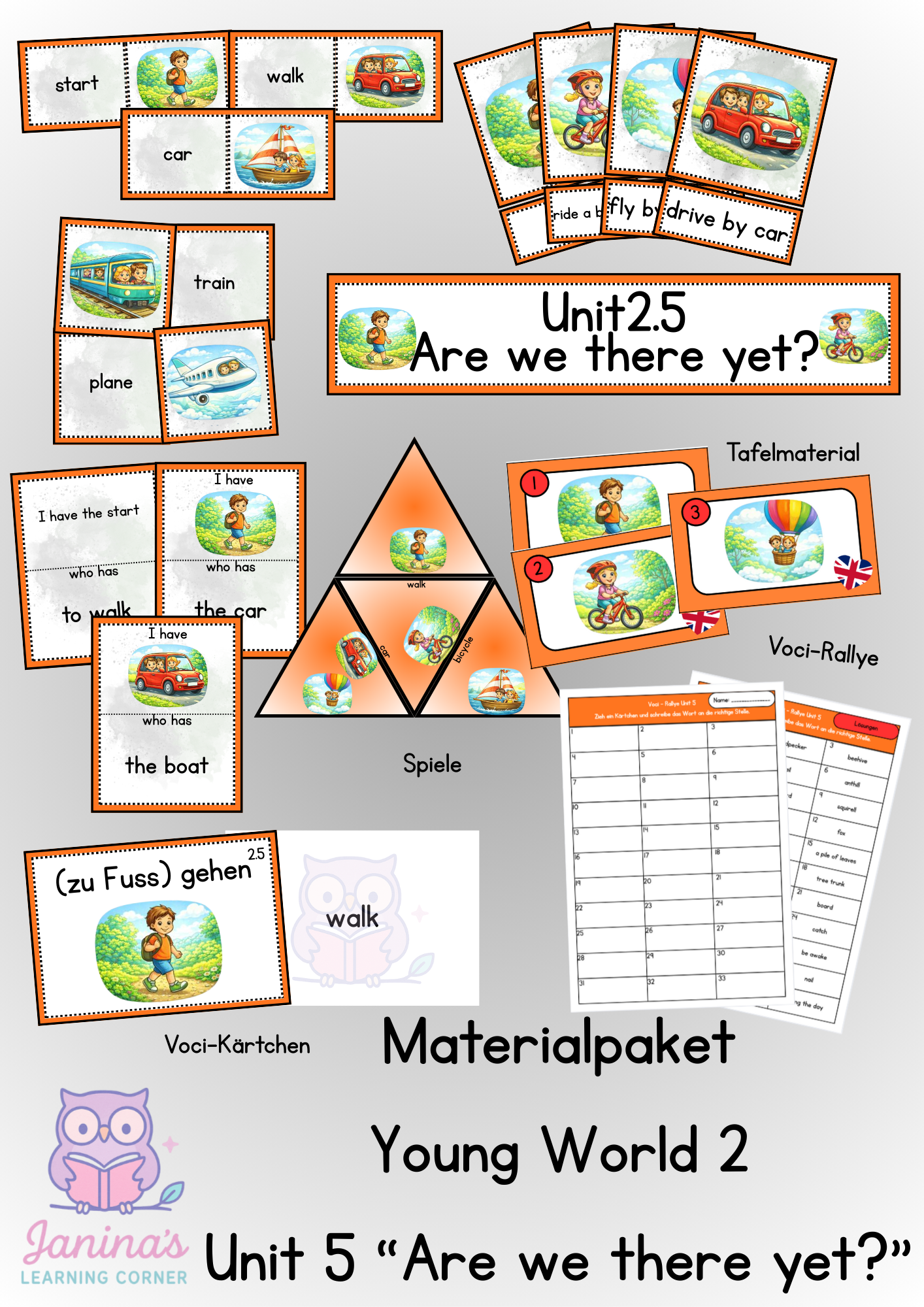 Materialpaket - Young World 2 - Unit 5 "Are we there yet ...