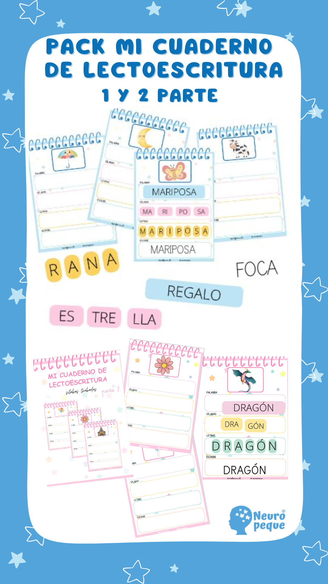 PACK MI CUADERNO DE LECTOESCRITURA 1ª Y 2ª PARTE - material didáctico ...