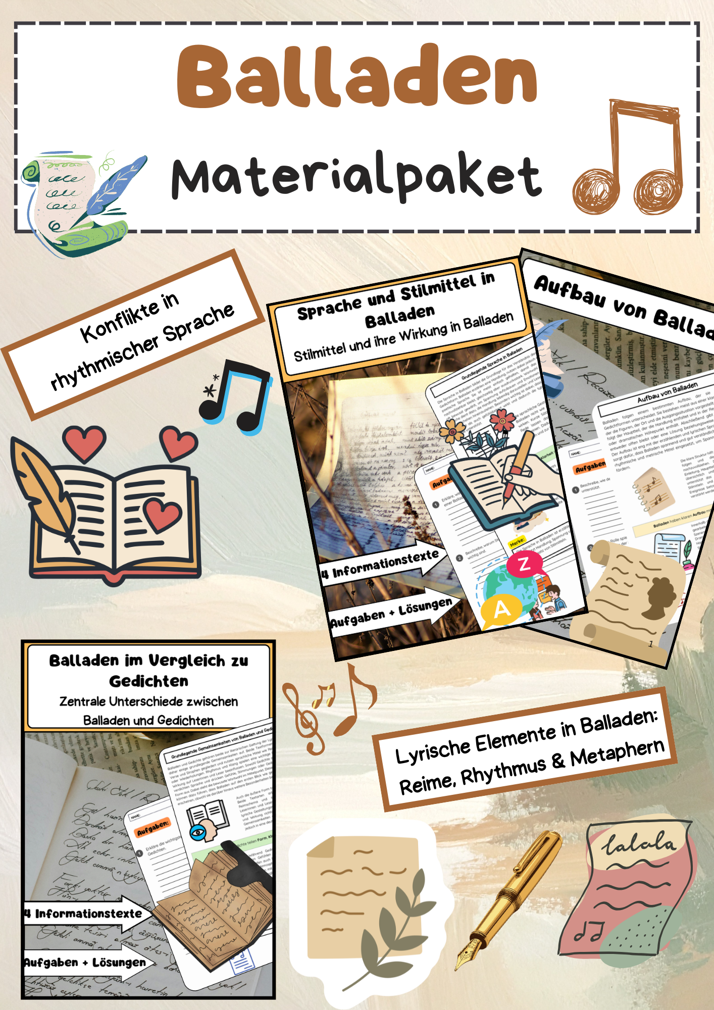 Balladen Materialpaket: Merkmale, Aufbau, Stilmittel & Vergleich ...