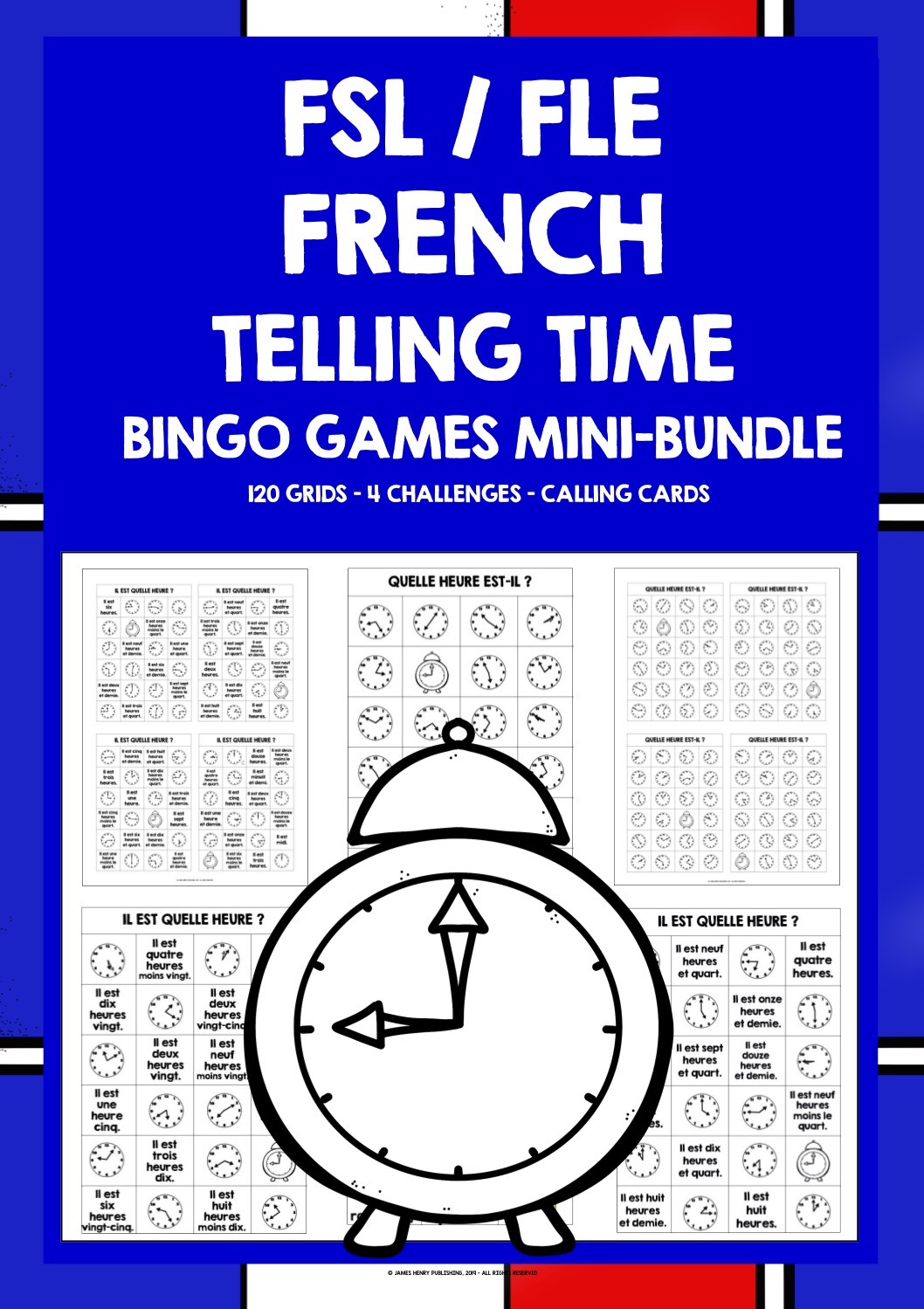 FRENCH TELLING THE TIME BINGO GAMES MINI-BUNDLE – Unterrichtsmaterial ...