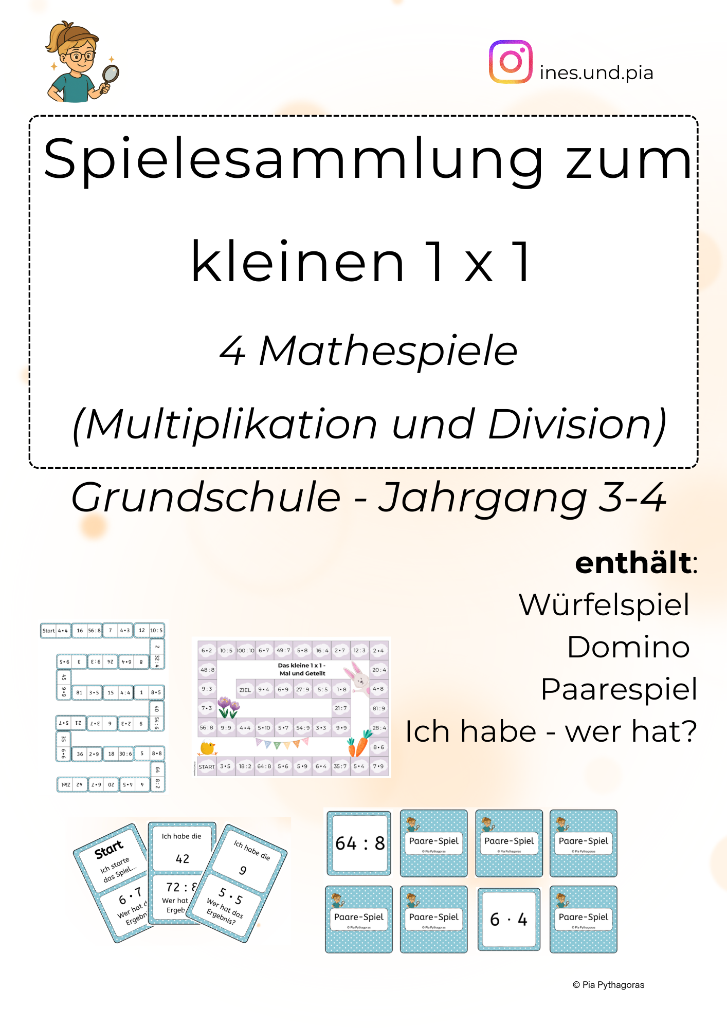 Kleines 1×1 – 4 Mathe-Spiele (Multiplikation und Division) – Klasse 3/4 ...