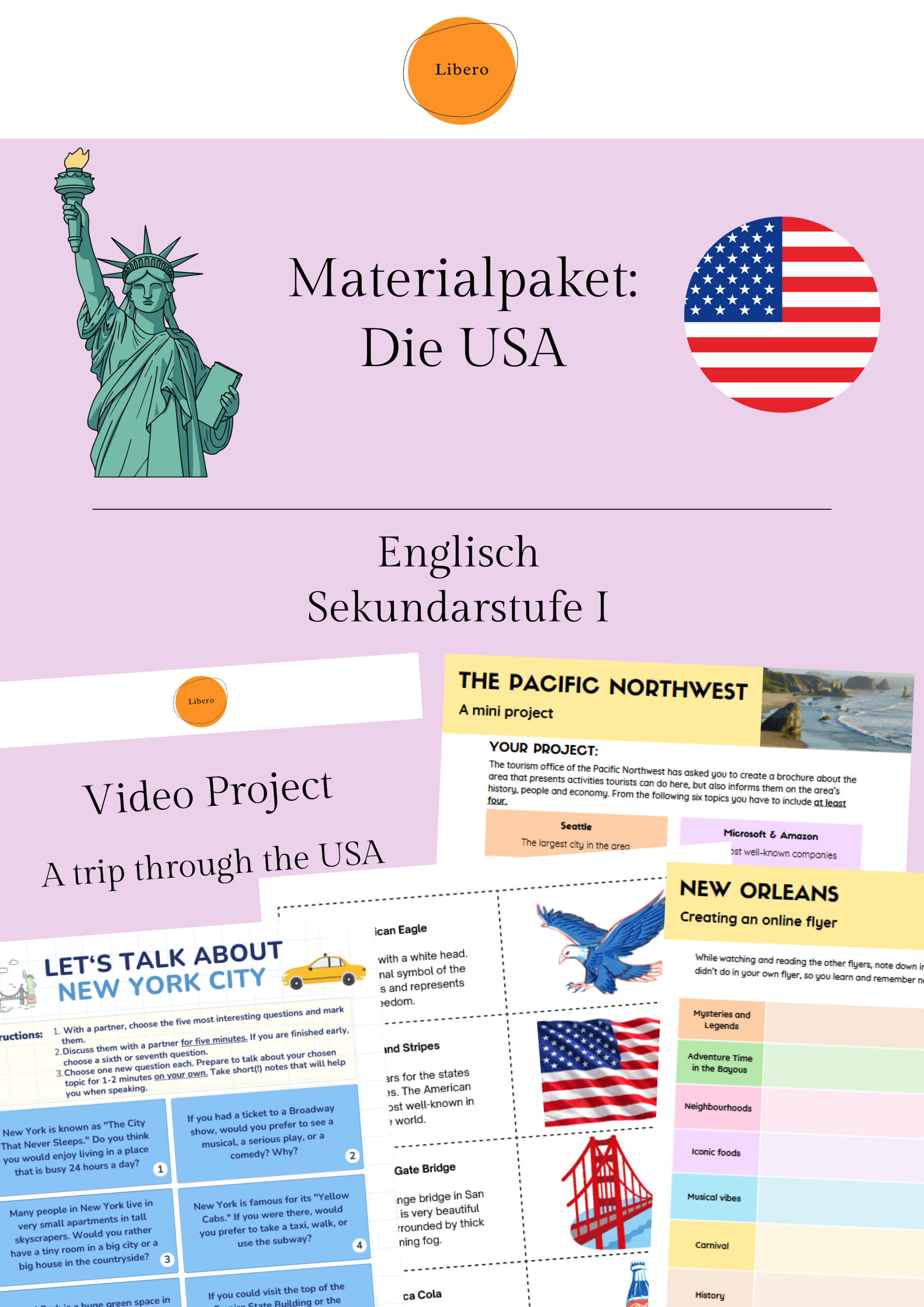 Materialpaket: USA (Englisch in der Sek I) - wachsendes Paket ...
